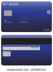 Front Back Blue Debit Card Design : image vectorielle de stock (libre ...