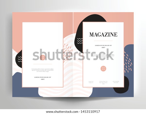 Front Back Cover Modern Magazine Brochure 库存矢量图（免版税）1453110917 ...