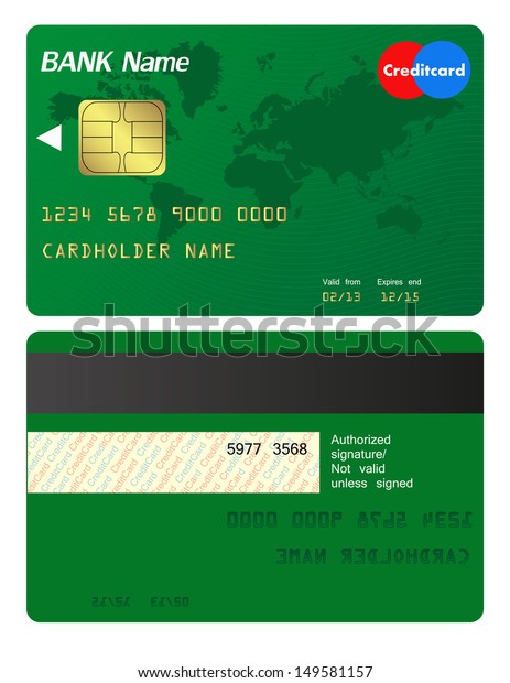 Front Back Credit Card Stock Vector (Royalty Free) 149581157 | Shutterstock