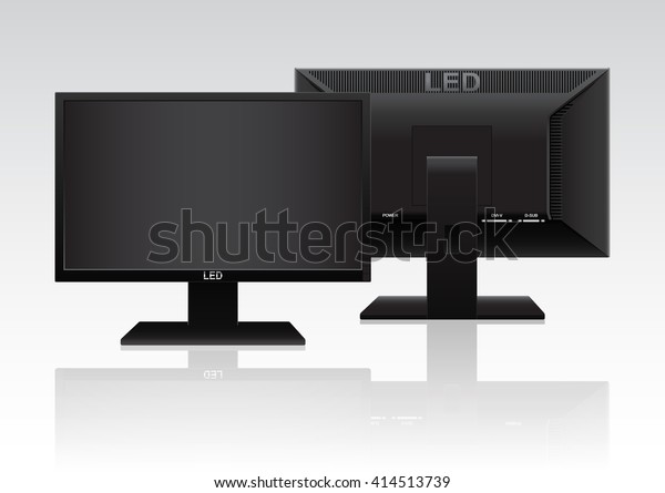 Front Back High Definition Led Monitor Stock Vector (Royalty Free ...
