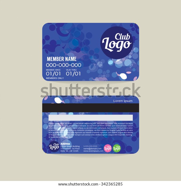 Front Back Member Card Template Vector Stock Vector (Royalty Free ...