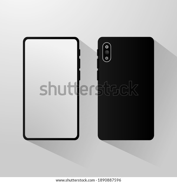 Front Back Mobile Phone Mockup Design Stock Vector (Royalty Free ...