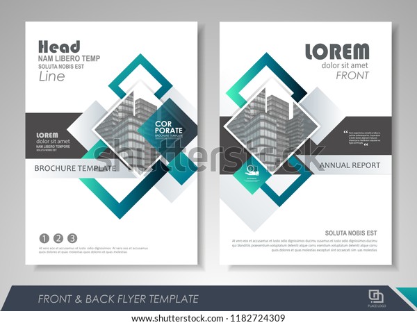 Front and back page annual report brochure flyer design vector template ...