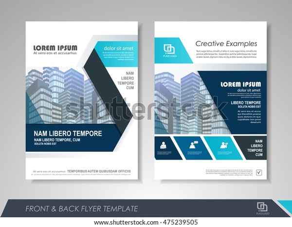 Front and back page annual report brochure flyer design vector template ...
