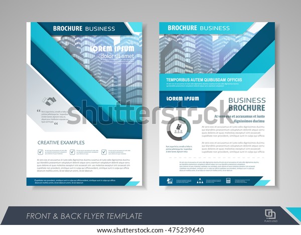 Front and back page annual report brochure flyer design vector template ...