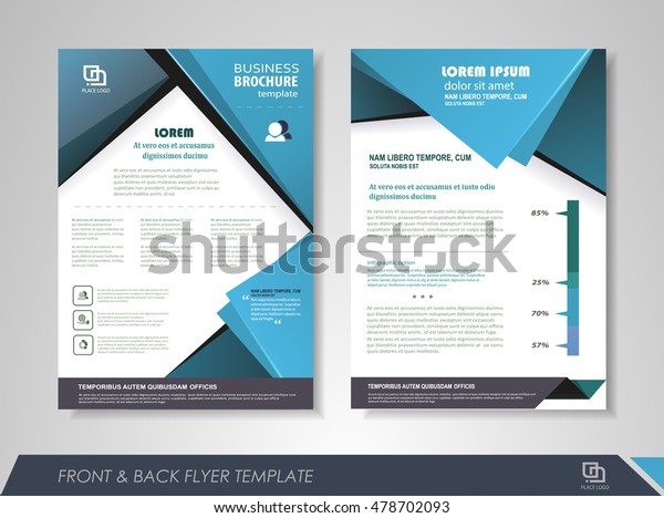 Front and back page annual report brochure flyer design vector template ...