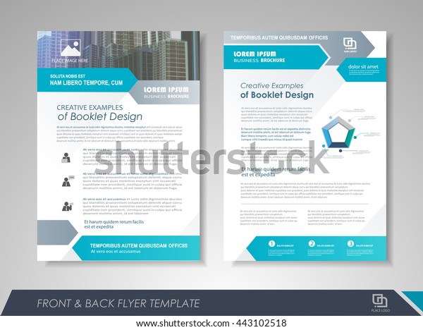 Front Back Page Brochure Flyer Design Stock Vector (Royalty Free) 443102518