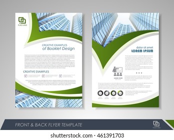 Front Back Page Brochure Template Flyer Stock Vector (Royalty Free ...