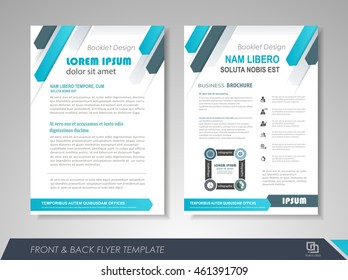 Front Back Page Brochure Template Flyer Stock Vector (Royalty Free ...