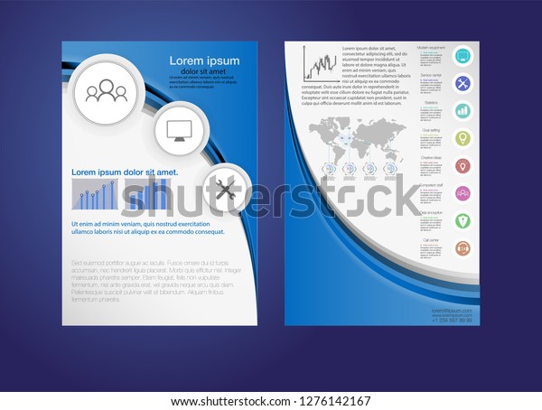 Front Back Page Brochure Template Layout: vector de stock (libre de ...