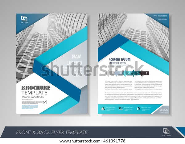Front and back page brochure template. Flyer design, leaflet cover for ...