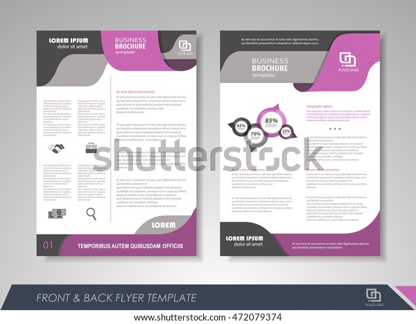 Front Back Page Brochure Template Flyer Stock Vector (Royalty Free ...