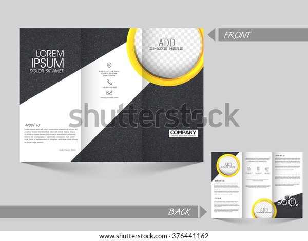 Front Back Page View Professional Trifold Stock Vector (Royalty Free ...