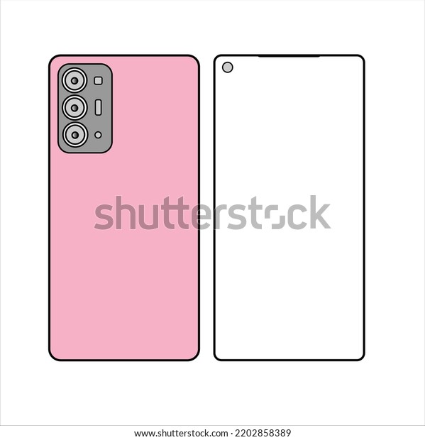 Front Back Phone Design Pink Screen Stock Vector (Royalty Free ...