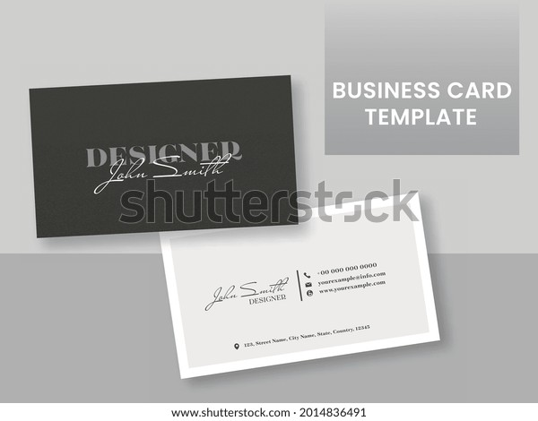Front Back Side Business Card Template Stock Vector (Royalty Free ...