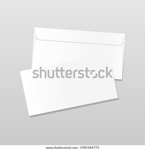 Front Back Side Envelope Mock Realistic Stock Vector (Royalty Free ...