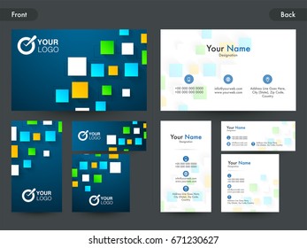 Front Back Side View Business Card Stock Vector (Royalty Free) 671230627