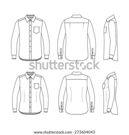 Front Back Side Views Clothing Set Stock Vector (Royalty Free ...