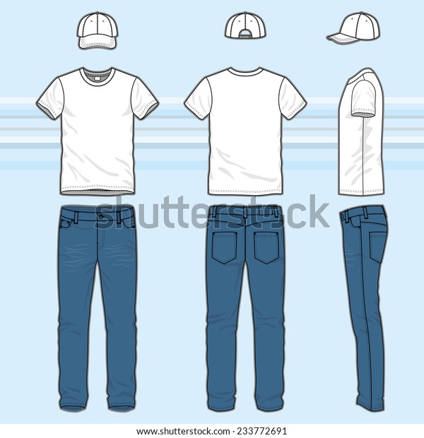 Front Back Side Views Mens Clothing Stock Vector (Royalty Free ...