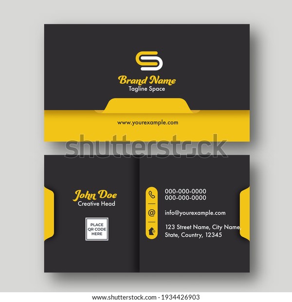 Front Back View Business Visiting Card Stock Vector (Royalty Free ...
