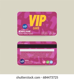 Front Back Vip Member Card Template: stockvector (rechtenvrij ...