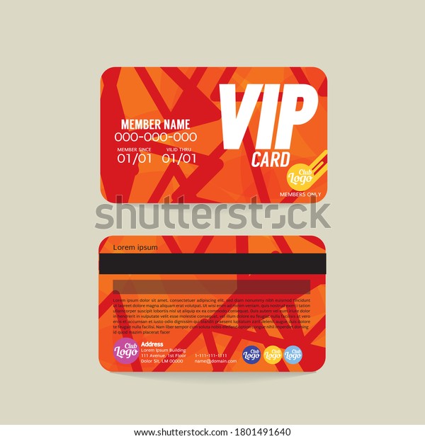 Front Back Vip Member Card Template Stock Vector (Royalty Free ...