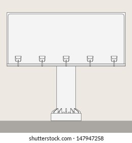 Front Billboard Line Drawing Outlines Vector Stock Vector (Royalty Free ...