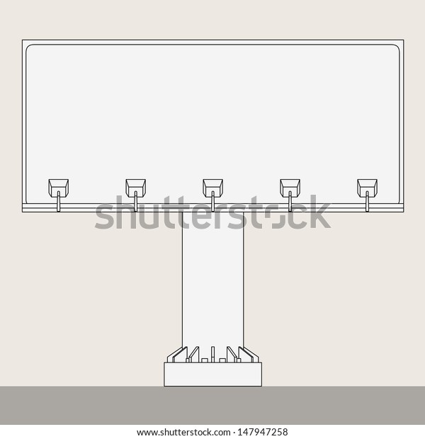 Front Billboard Line Drawing Outlines Vector Stock Vector (Royalty Free ...