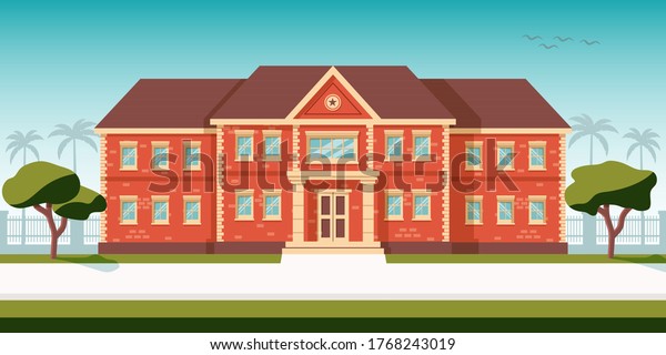 Front Building Campus Blue Sky Background Stock Vector (Royalty Free ...