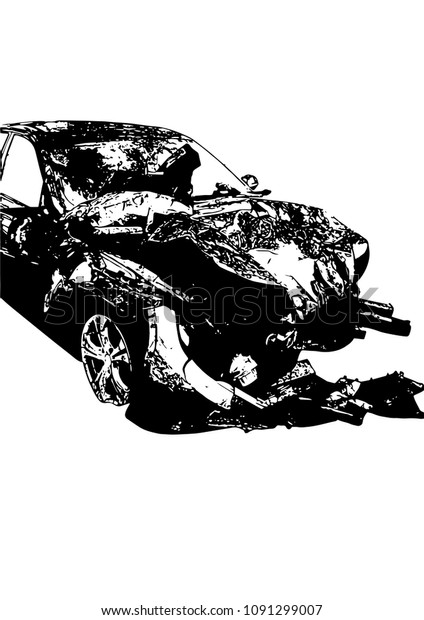 Front Car Accident Vector Illustration: เวกเตอร์สต็อก (ปลอดค่าลิขสิทธิ์ ...
