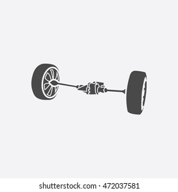 Front Car Suspension Icon Single Silhouette Stock Vector (Royalty Free ...