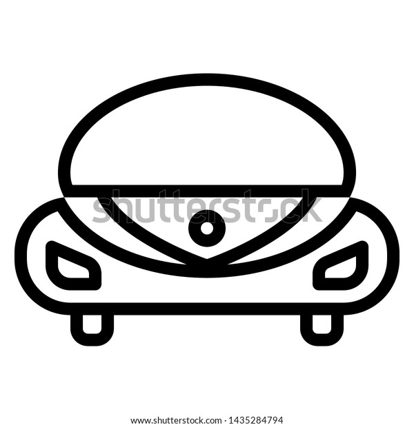 Front Concept Car Icons Future Cartoon Stock Vector (Royalty Free ...