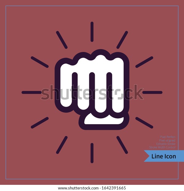 Front Fist Icon Professional Pixelaligned Pixel Stock Vector (Royalty ...