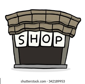 Front Shop Building Cartoon Vector Illustration Stock Vector (Royalty ...