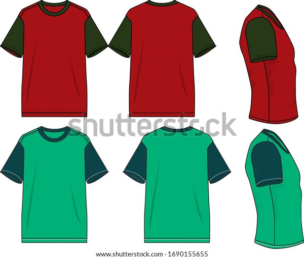 Front Side Back Stretch Fabric Shirt Stock Vector (Royalty Free ...
