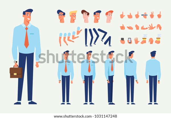 Front Side Back View Animated Character Stock Vector (Royalty Free ...
