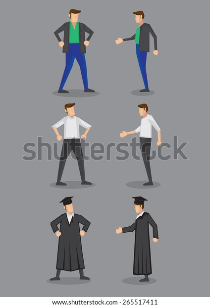Front Side View Cartoon Modern Man Stock Vector (Royalty Free ...
