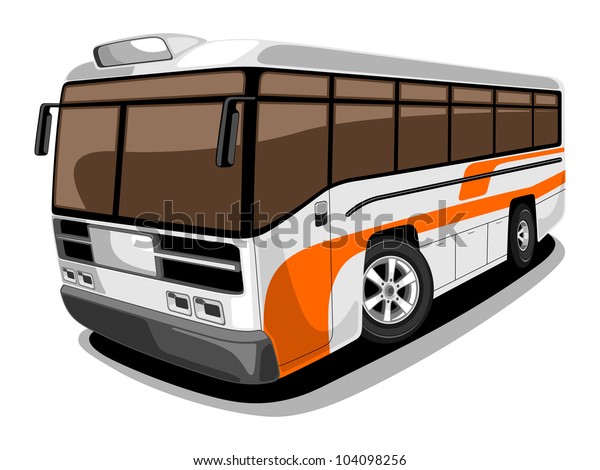 Front Side View Public Transport Bus Stock Vector (Royalty Free ...