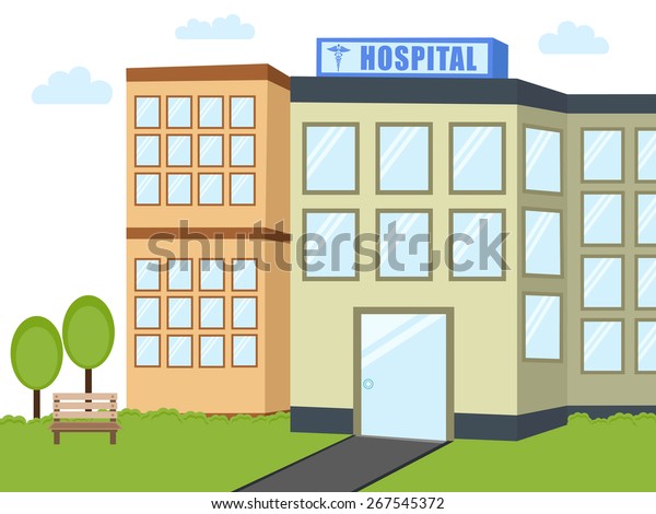 Front View Big Hospital Building Two Stock Vector (Royalty Free ...