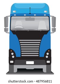 Front View Cargo Truck Vector Illustration Stock Vector (Royalty Free ...