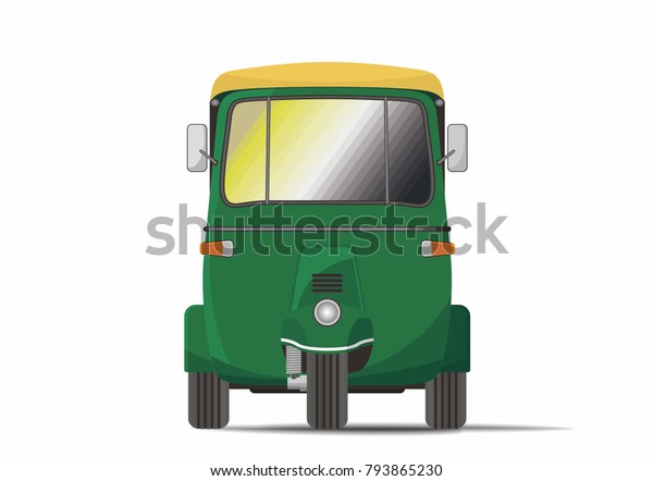 Front View Classic India Rickshaw Stock Vector (Royalty Free) 793865230