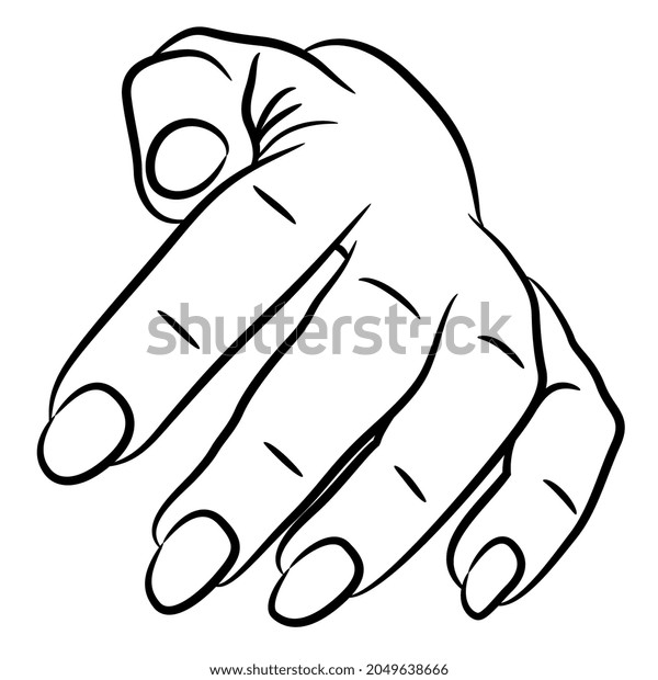 Front View Closeup Human Female Hand Stock Vector (Royalty Free ...