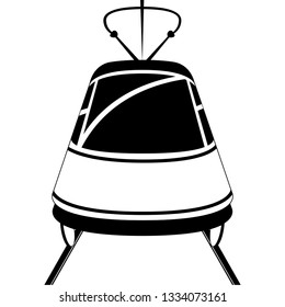 Front View Comic Trolley Public Transport Stock Vector (Royalty Free ...