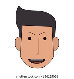 Front View Face Man Hairstyle Smile Stock Vector (Royalty Free ...