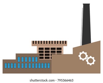 Front View Factory Vector Illustration Stock Vector (Royalty Free ...