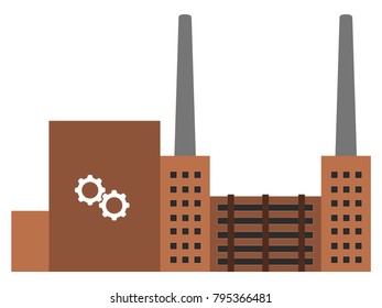 Front View Factory Vector Illustration Stock Vector (Royalty Free ...