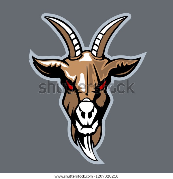 Front View Goat Head Cartoon Style Stock Vector (Royalty Free ...
