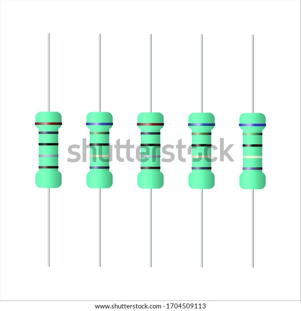 Front View Green Realistic Ceramic Resistor: เวกเตอร์สต็อก (ปลอดค่า ...