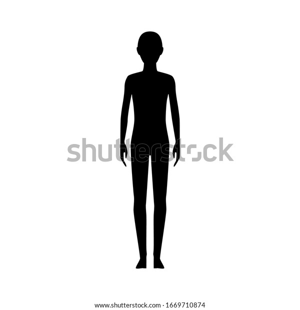 Stock vektor „Front View Human Body Silhouette Teenager“ (bez ...