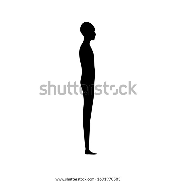 Front View Human Body Silhouette Teenager: เวกเตอร์สต็อก (ปลอดค่า ...